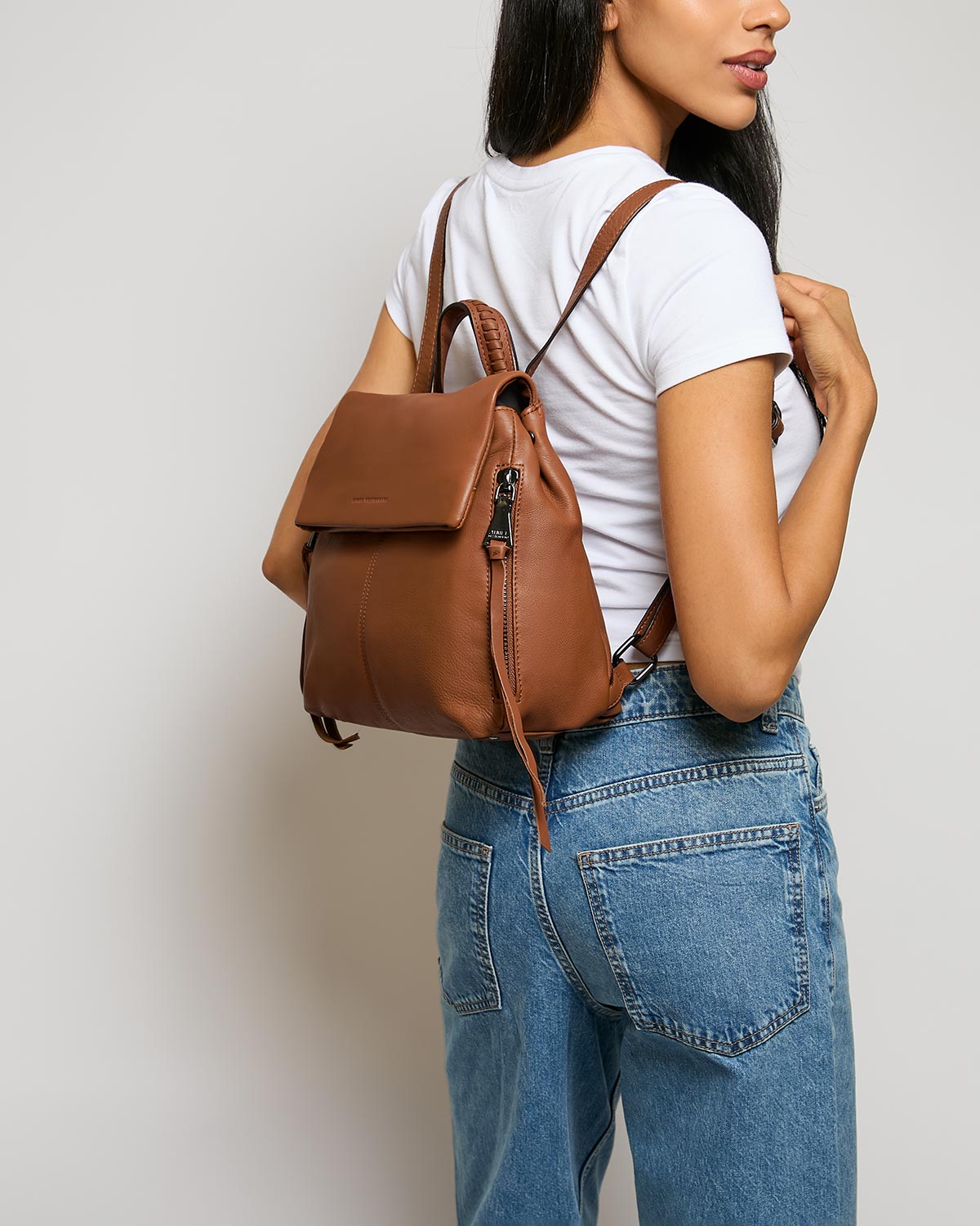 Bali Backpack Chestnut Brown with Gunmetal | Aimee Kestenberg – A I M E E