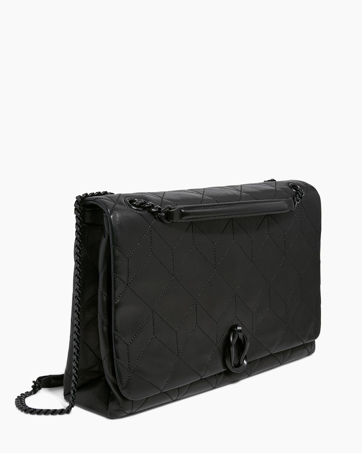 Black Unity Large Shoulder Designer Leather Handbag For Women | AIMEE ...