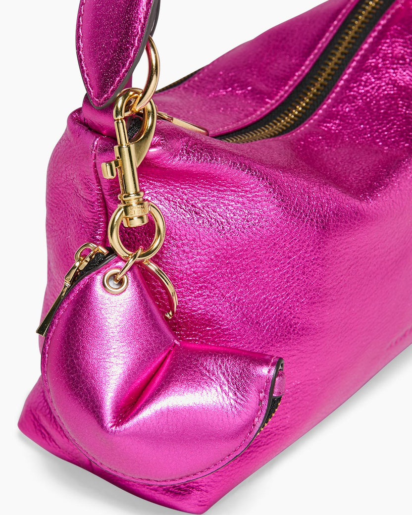 Metallic Fortune Zip Charm Designer Leather Handbag For Women | AIMEE ...